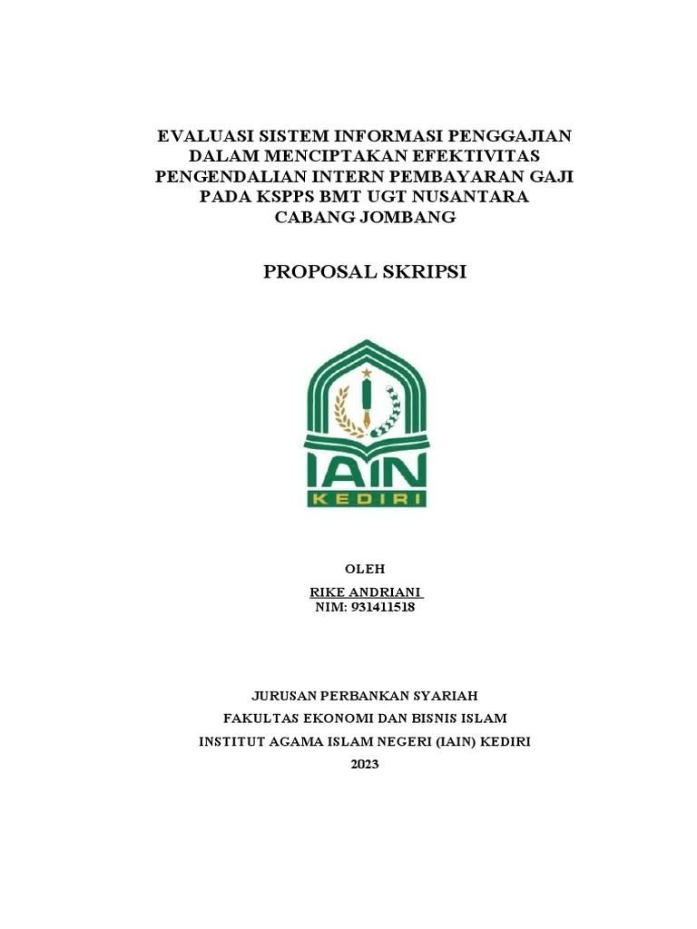 Proposal Bab 1-3 Skripsi Rike Andriani | PDF | Pengelolaan Keuangan & Uang