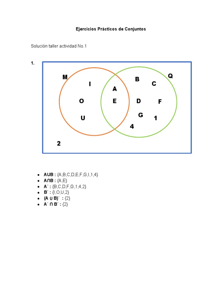 Ejercicios Prácticos de Conjuntos | PDF