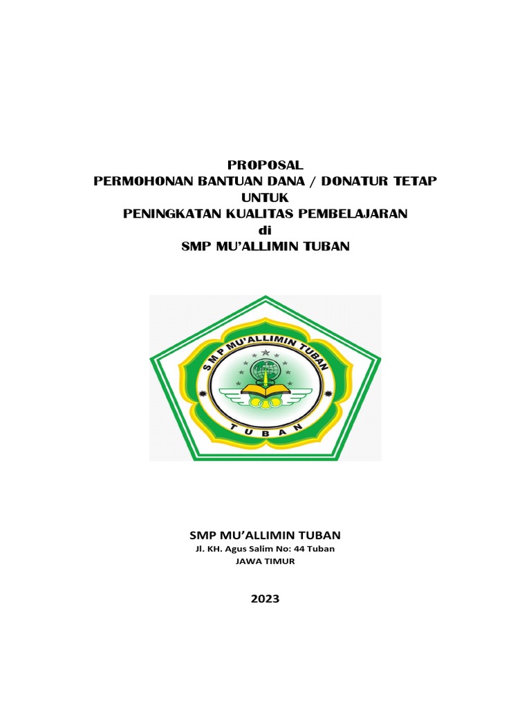 Proposal Permohonan Bantuan Dana / Donatur Tetap Untuk Peningkatan ...