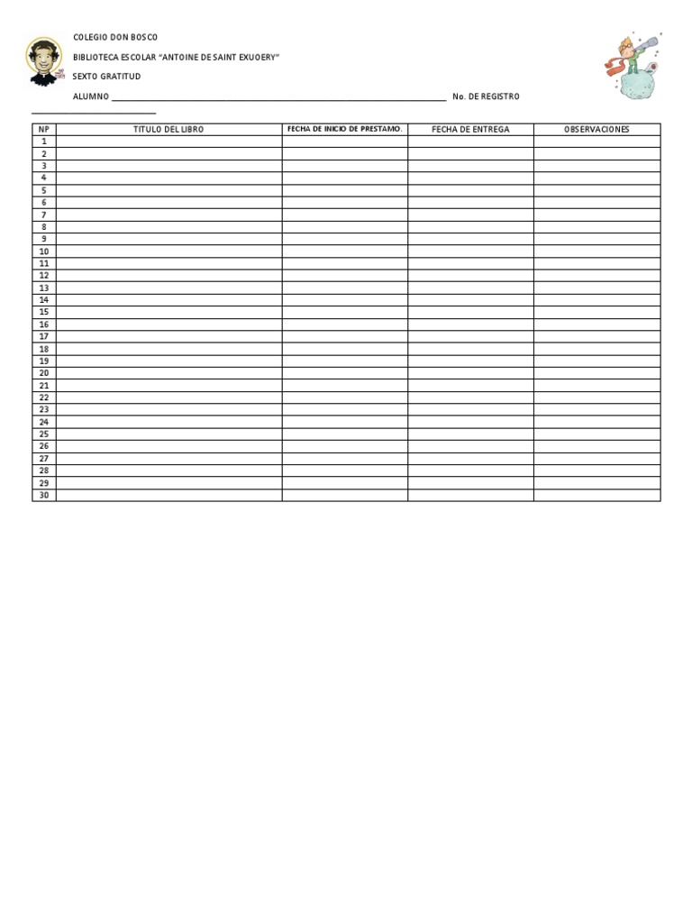 Registro de Préstamos Biblioteca Escolar | PDF | Hogar, jardinería y ...