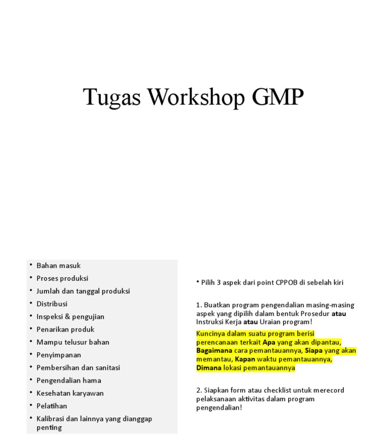 Tugas Workshop GMP | PDF
