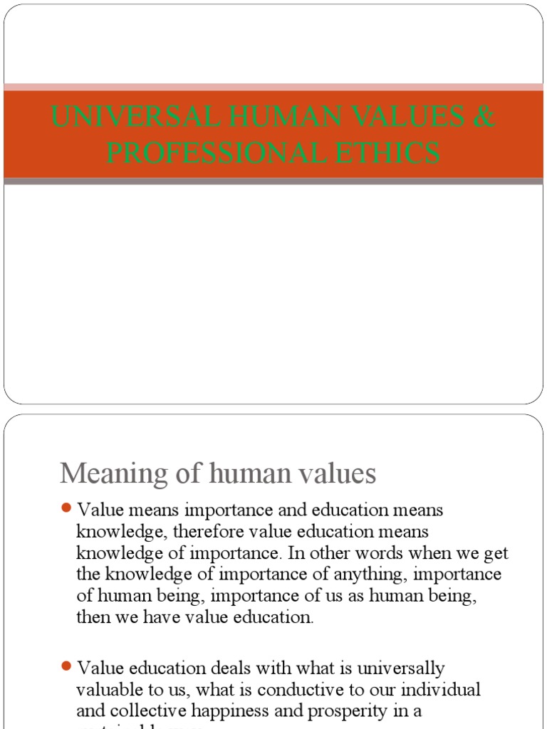 Human Value (UNIT-1) | PDF | Happiness | Feeling