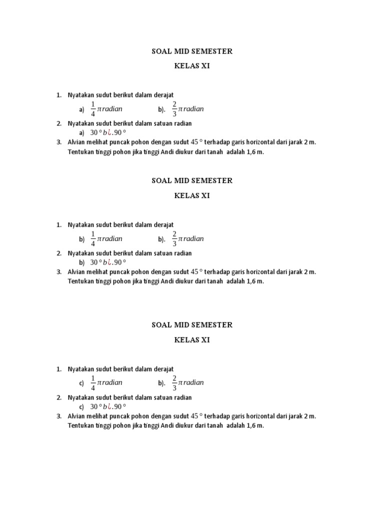Soal Mid Semester | PDF
