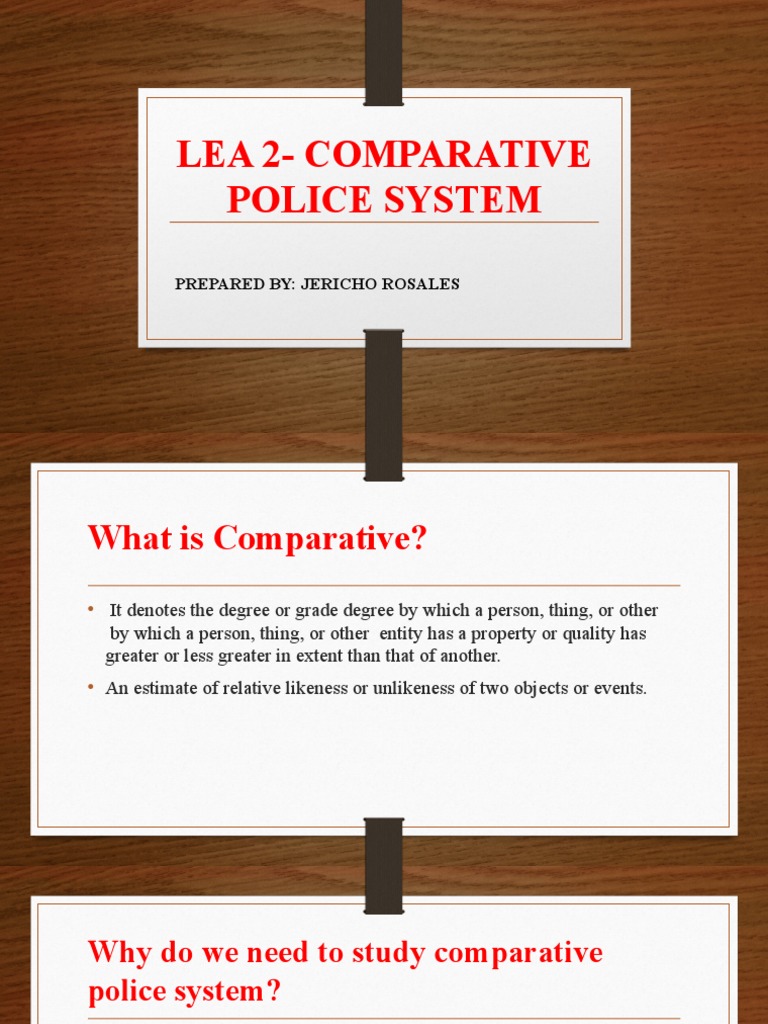 Lea 2 - Comparative Police System (Lesson 1) | PDF | Police | Crimes