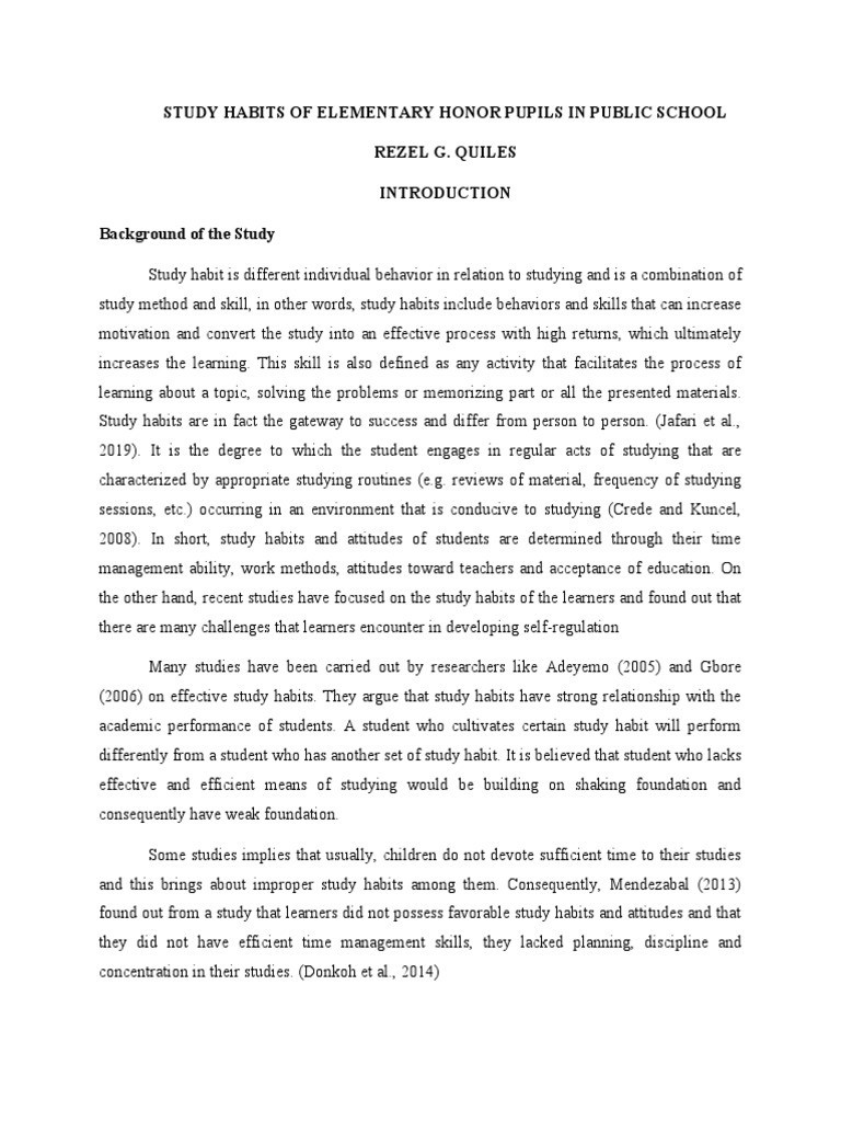 Study Habits | PDF