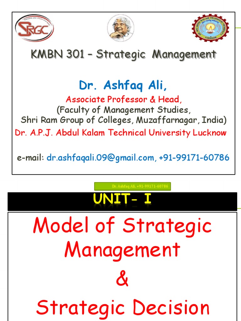Strategic Decision Making Unit 1 | PDF | Decision Making | Strategic ...