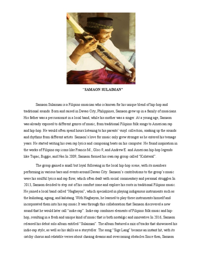 Samaon Sulaiman | PDF | Hip Hop Music | Philippines