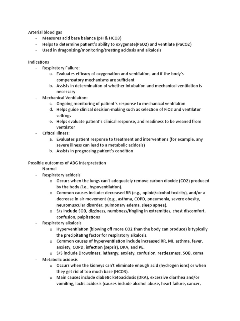 ABG Interpretation | PDF