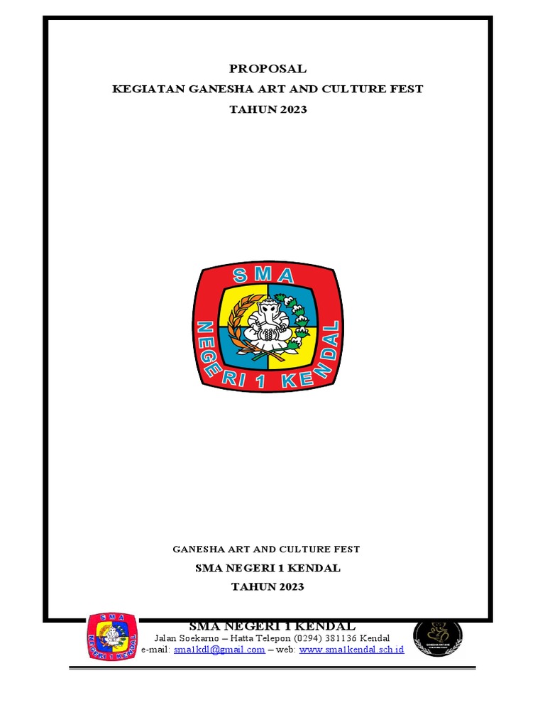 Proposal Ganesha Art and Future Fest 2023 | PDF