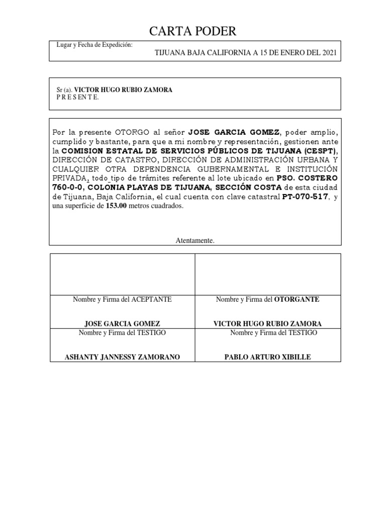 Carta Poder PDF Jose | PDF