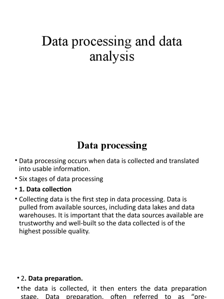 Data Processing and Data Analysis - 104910 1 | PDF | Data | Data Processing