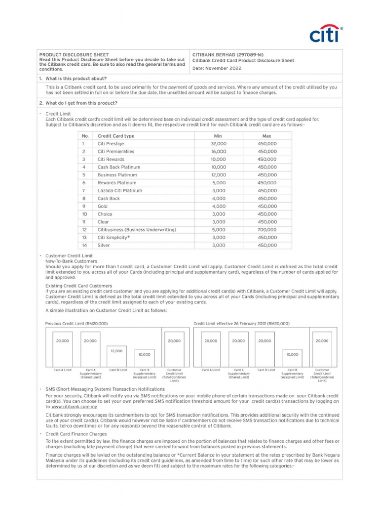 ENG Credit-Card Product Disclosure Sheet | PDF