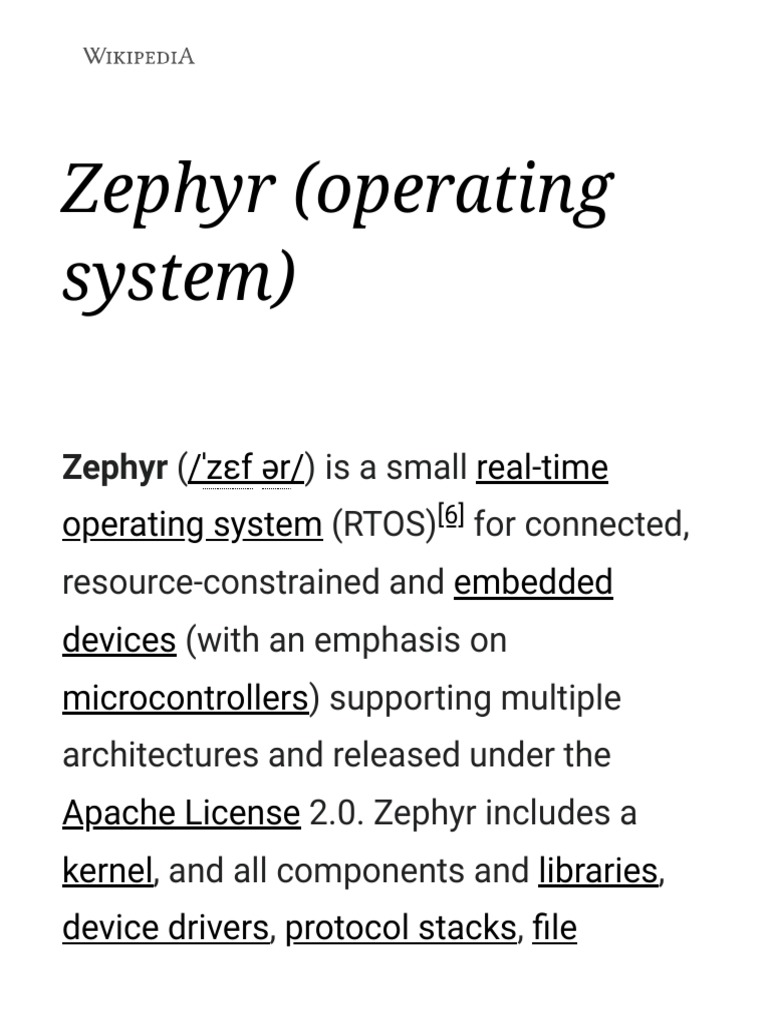 Zephyr (Operating System) - Wikipedia | PDF | Computers