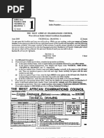 Technical Drawing NECO Past Questions Paper 3 & 4 | PDF