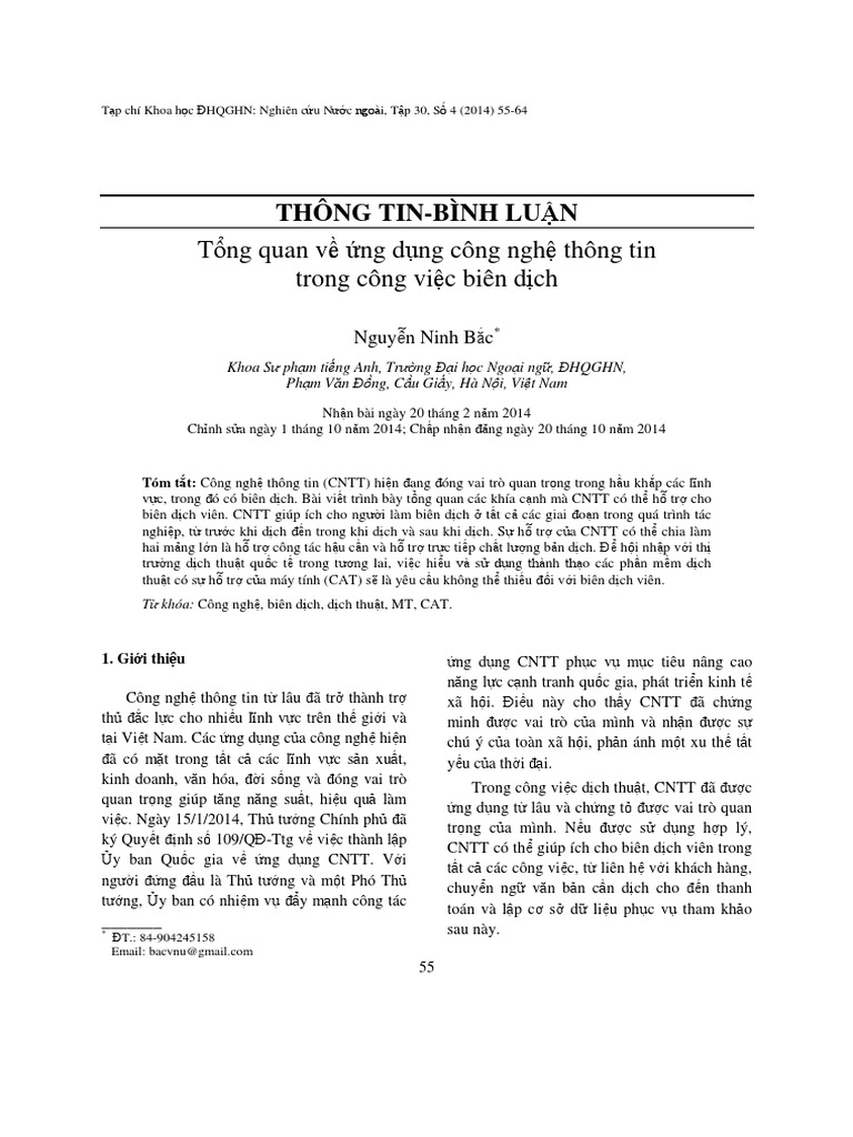 Ứng Dụng CNTT Trong Việc Học Biên Dịch | PDF