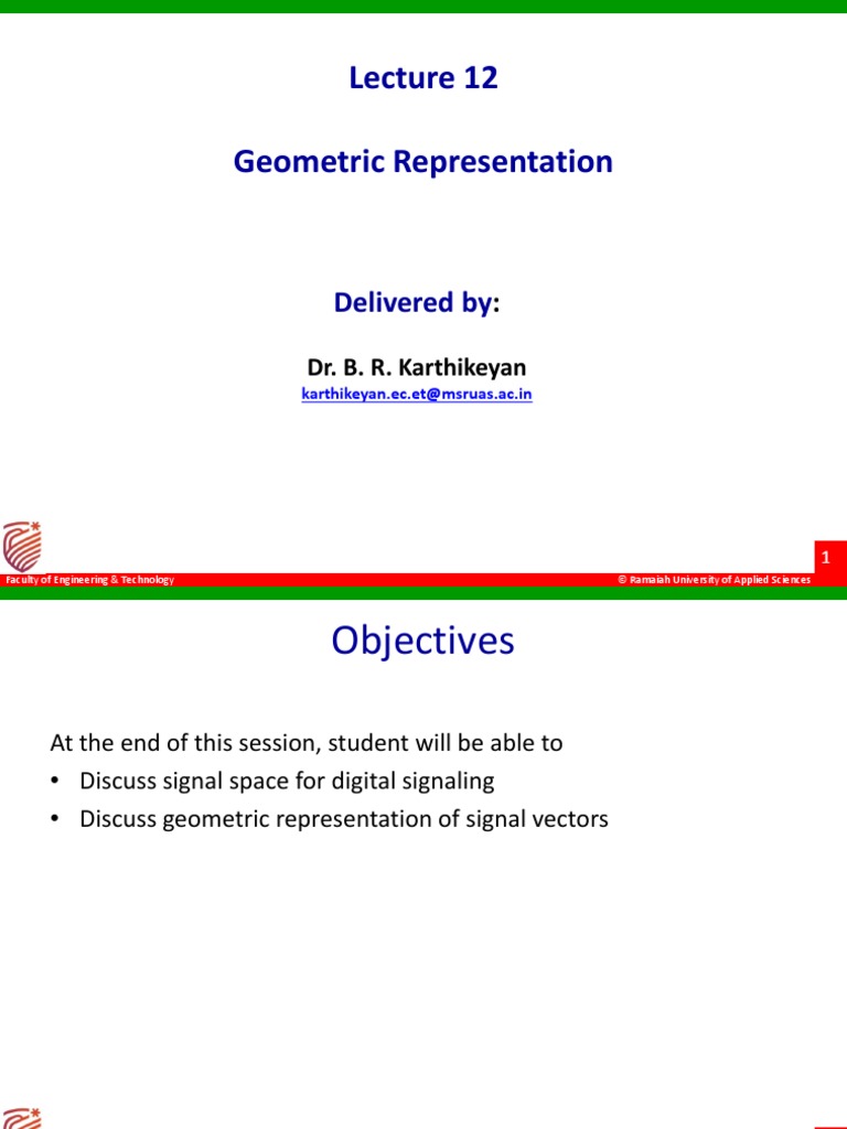 12 - Lecture 4 - 2 - Bandpass 2. Geometric Representation | PDF | Basis ...