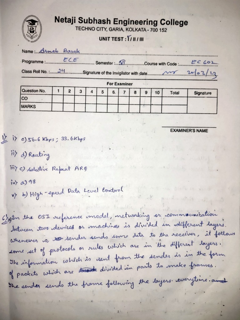 Arnab Basak Computer Network Pdf Computer Science Telecommunications