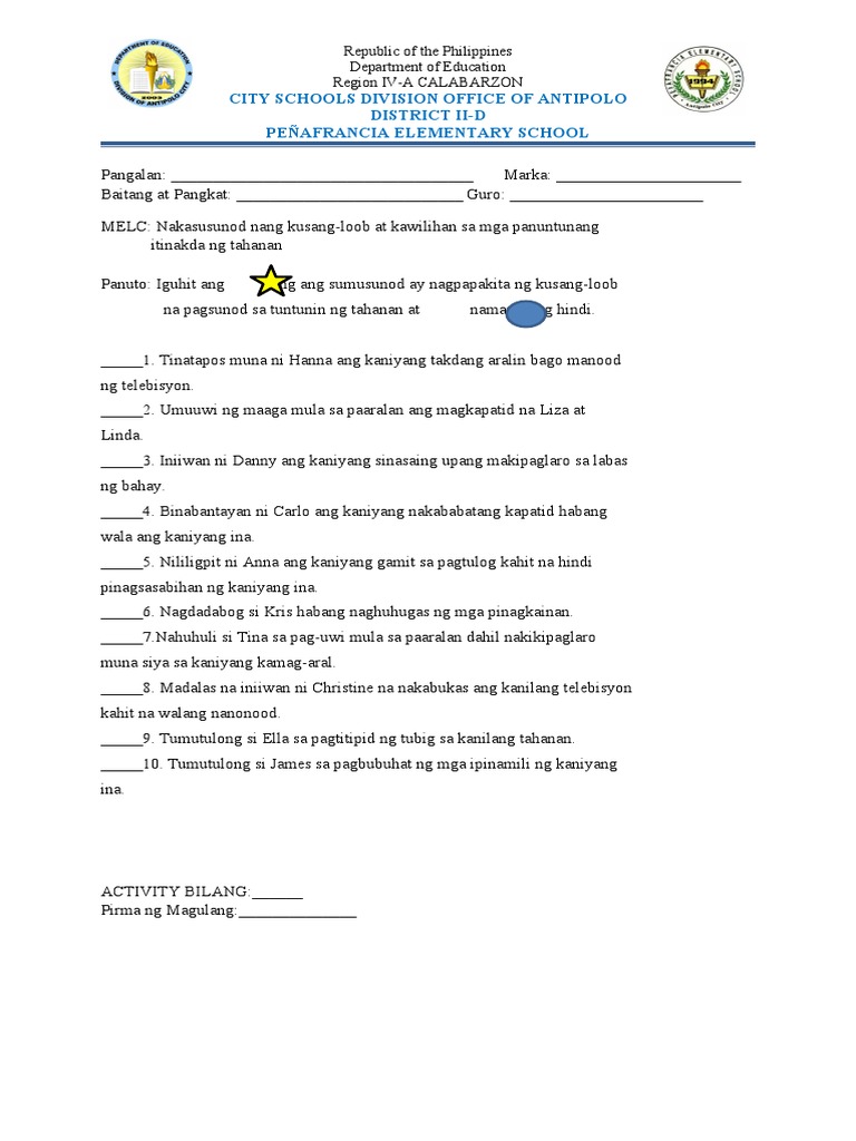 ESP Activity Sheet 6 | PDF