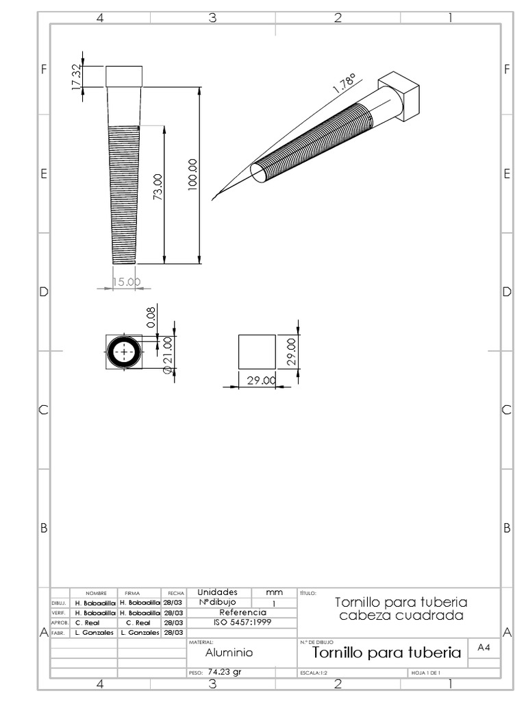 Plano Con Norma ISO | PDF | Ingeniería mecánica