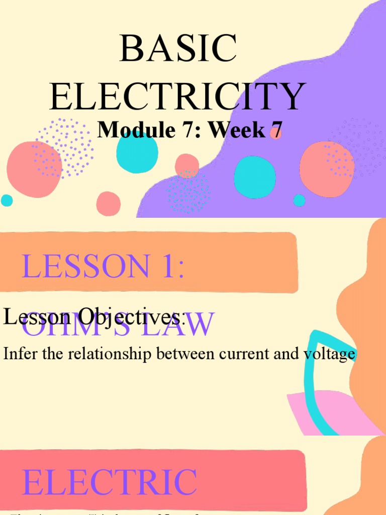 MODULE 7 - Basic Electricity | PDF | Voltage | Volt