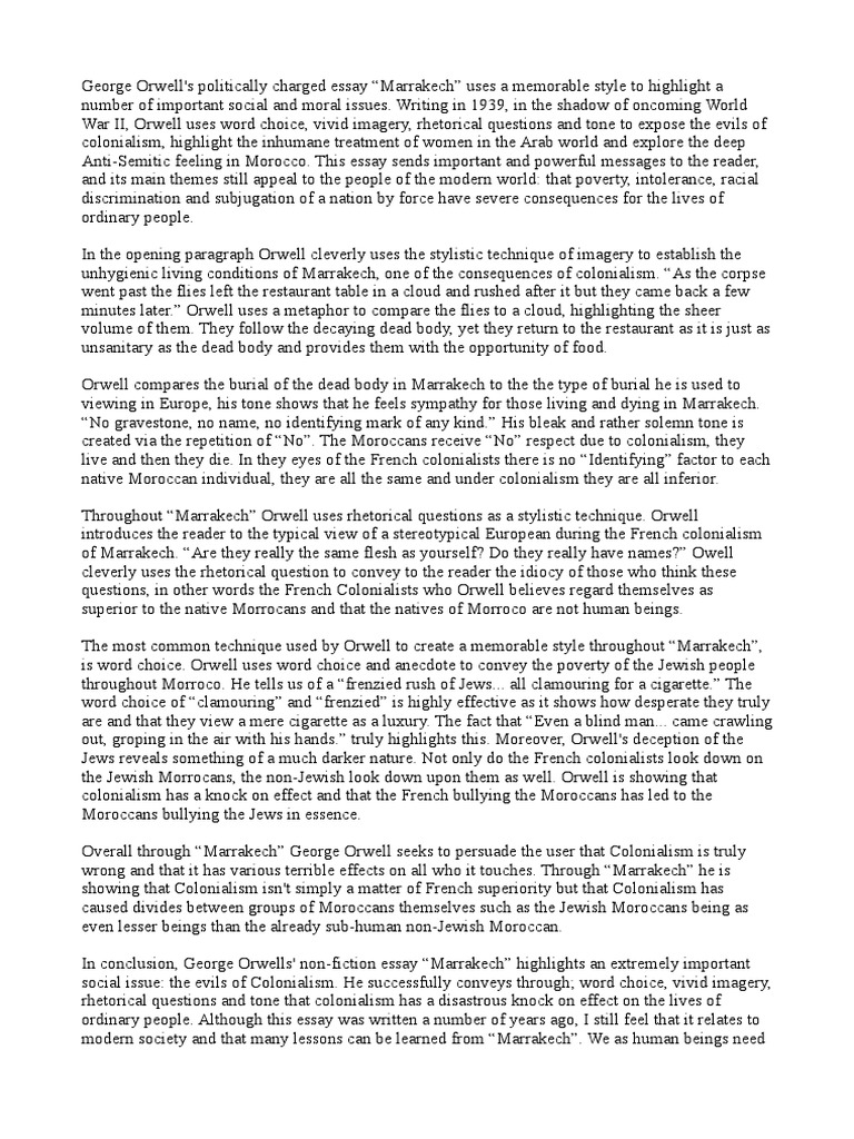 Marrakech | PDF | George Orwell