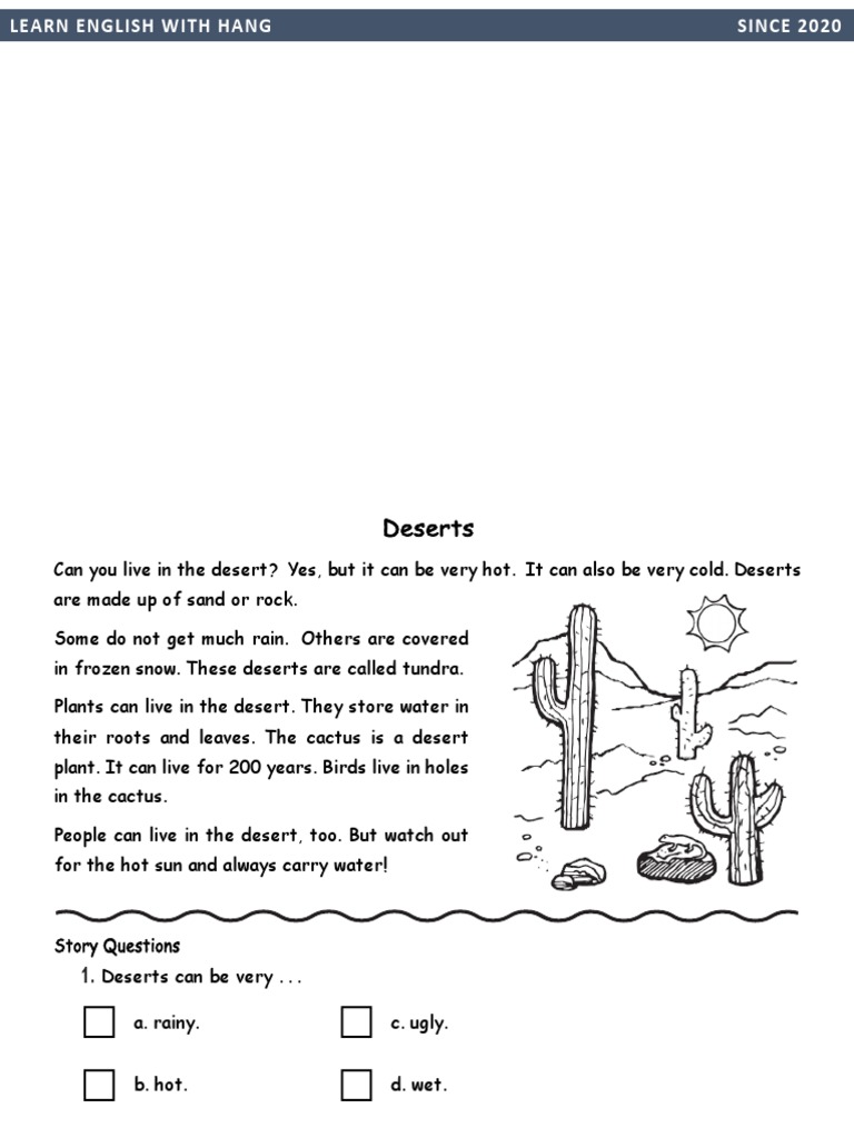 Desert Survival and Ecosystems | PDF