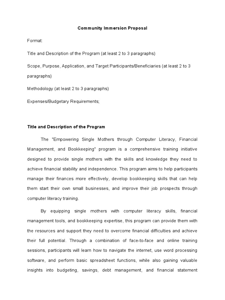 Community Immersion Proposal | PDF | Agriculture | Sustainability