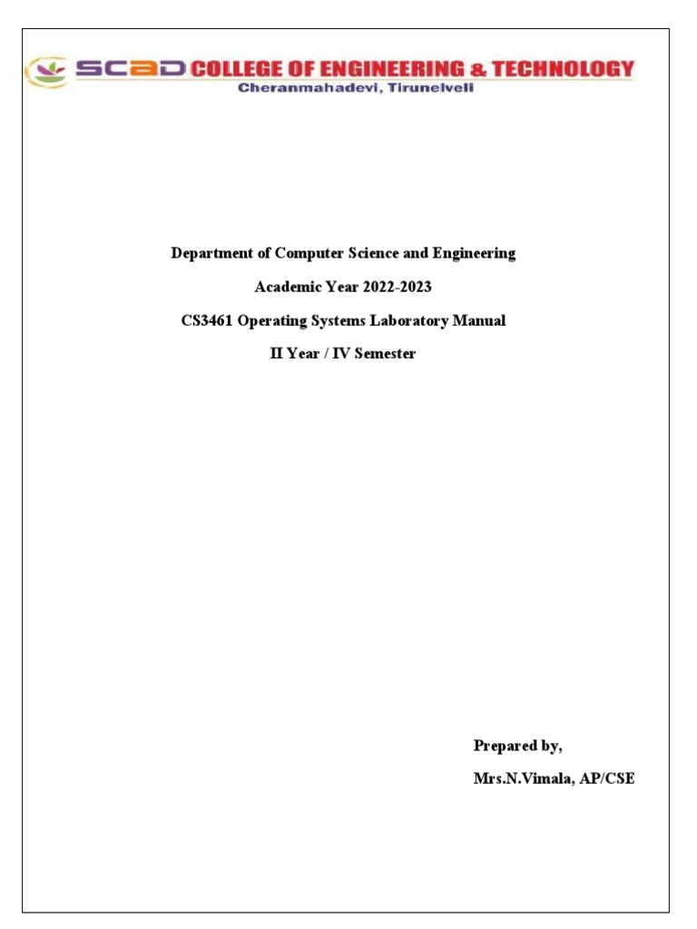 Updated Lab Manual OS | PDF