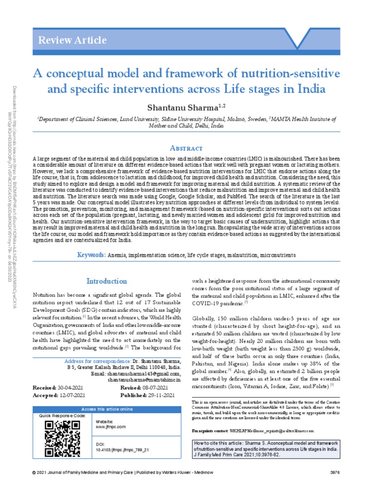 A Conceptual Model and Framework Of.7 | PDF | Malnutrition | Micronutrient