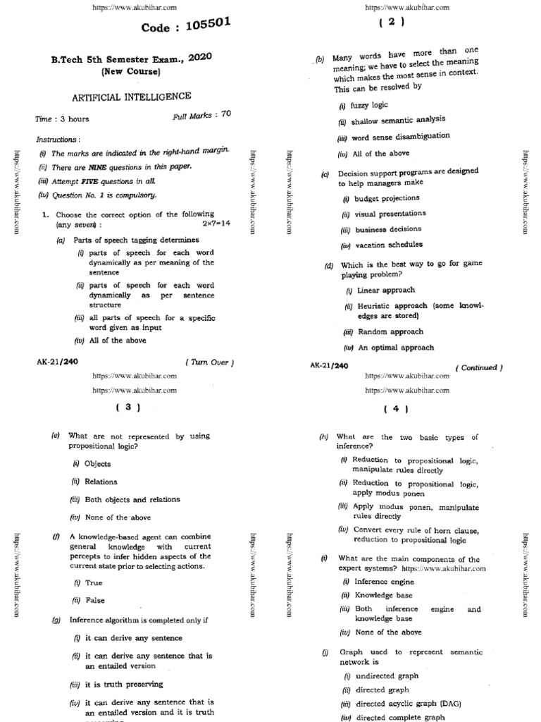 AKU 5th SEM PYQ | PDF