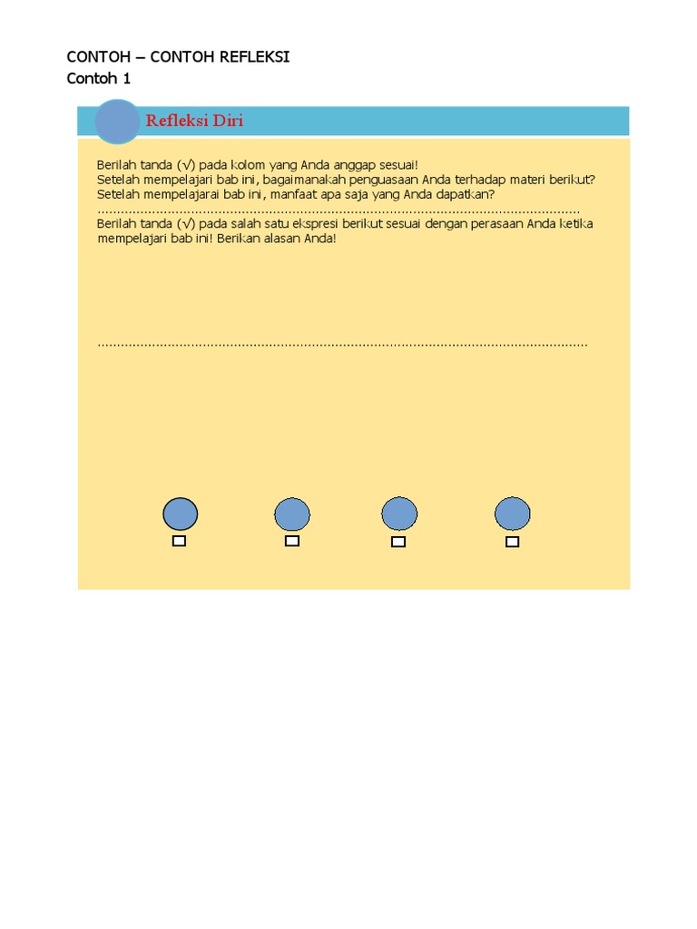 CONTOH CONTOH REFLEKSI | PDF