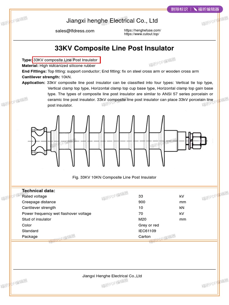33kV Composite Line Post Insulator | PDF