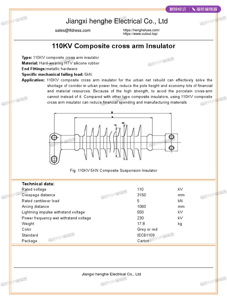 110kV Composite Cross Arm Insulator | PDF