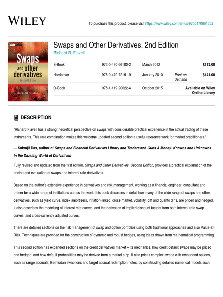 Wiley - Swaps and Other | PDF | Derivative (Finance) | Option (Finance)