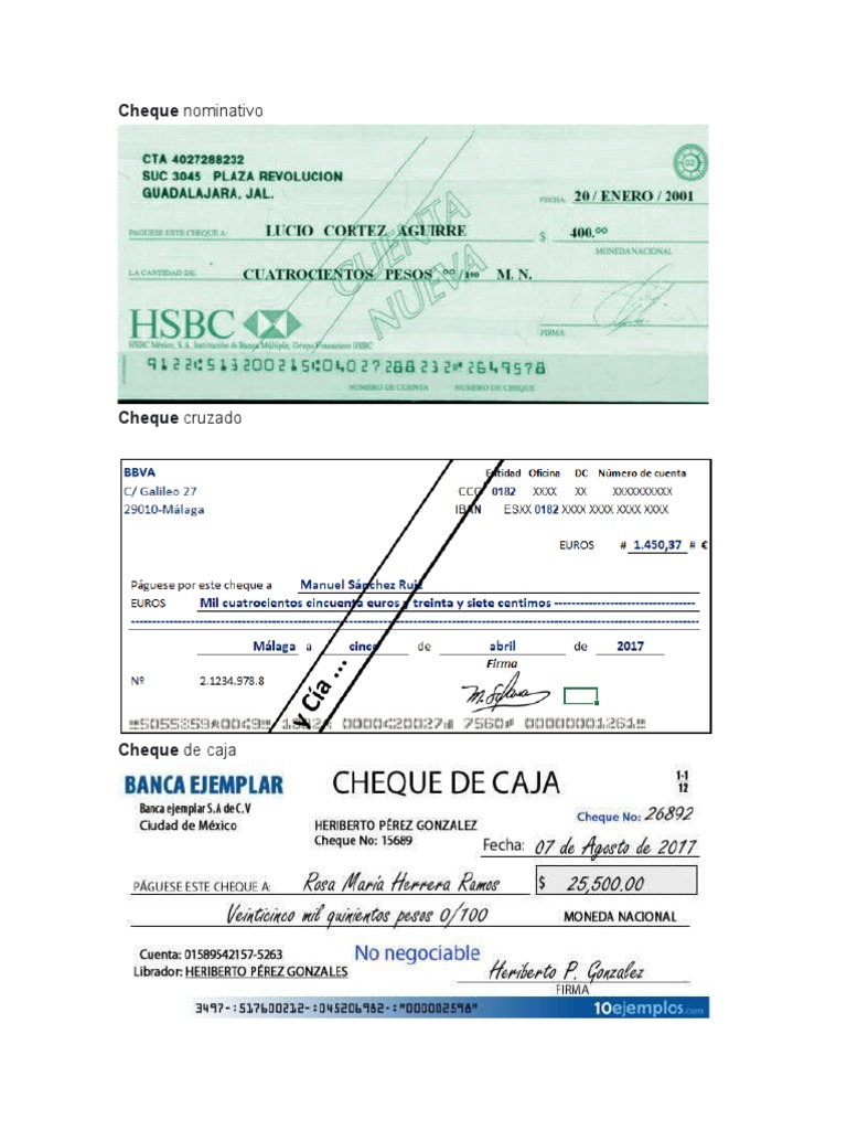 Tipos de Cheques | PDF
