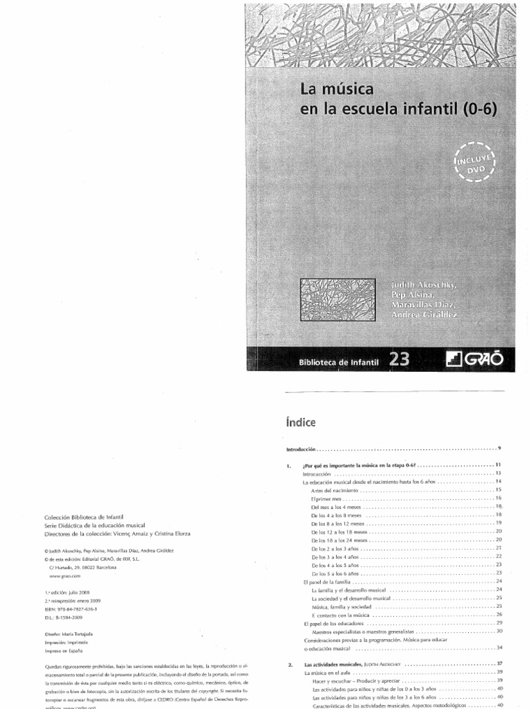 La Música en La Escuela Infantil 0-6 | PDF