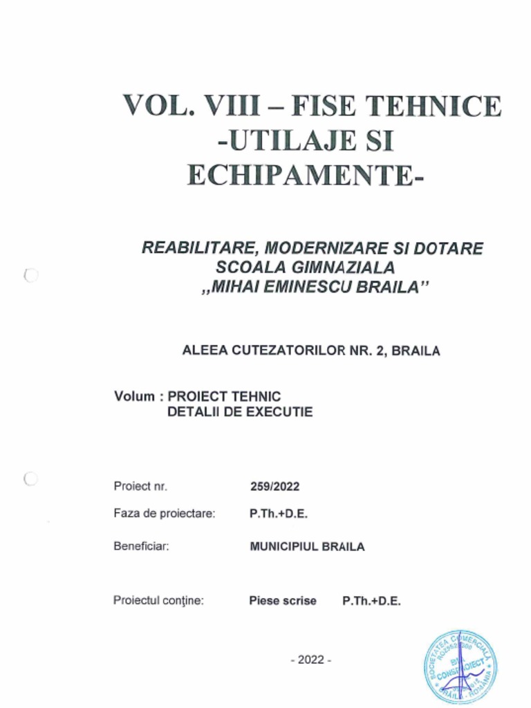 9.5 Formularele F5 Fise Tehnice Utilaje Si Ec. Tehn.-Signed | PDF