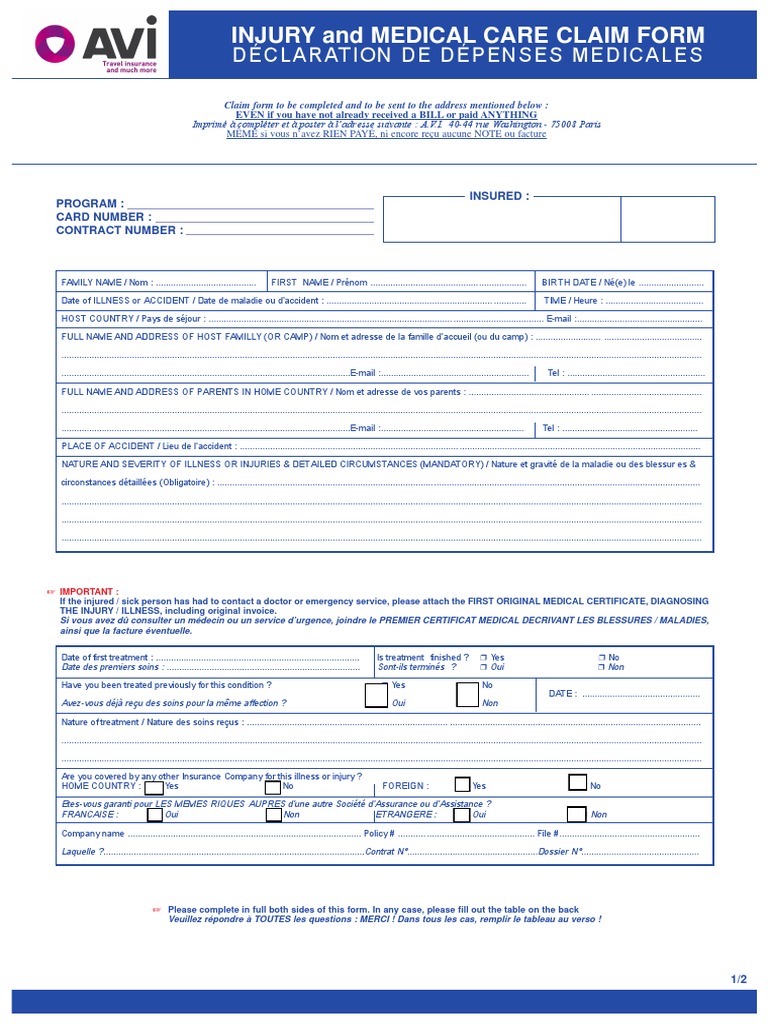 Claim Form | PDF | Assurance | Secteurs du service