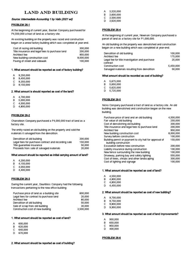 Land and Building | PDF | Cost | Expense