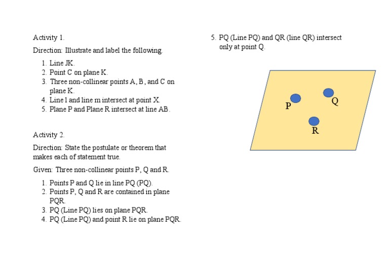 Activity in Postulates and Theorem | PDF | Teaching Methods & Materials