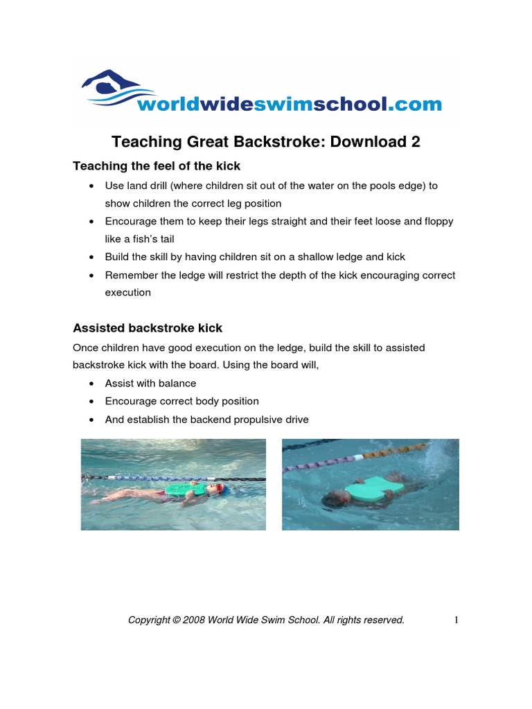 Backstroke Teaching | PDF