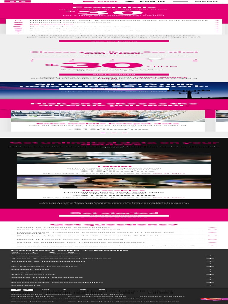 Unlimited 55+ Discount Cell Phone Plans For Seniors T-Mobile | PDF | T ...