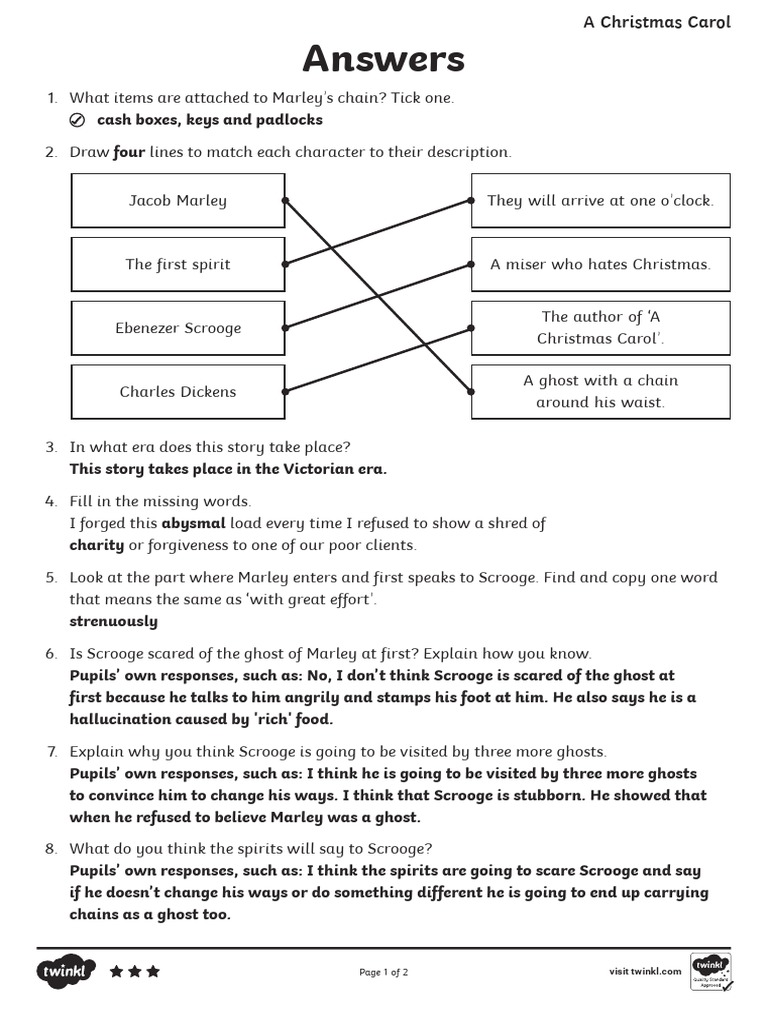 Playscript Comprehension Practise - MS | PDF | Ebenezer Scrooge | A ...