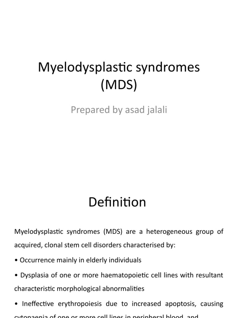 MDS Overview for Medical Professionals | PDF | Epidemiology | Anatomy