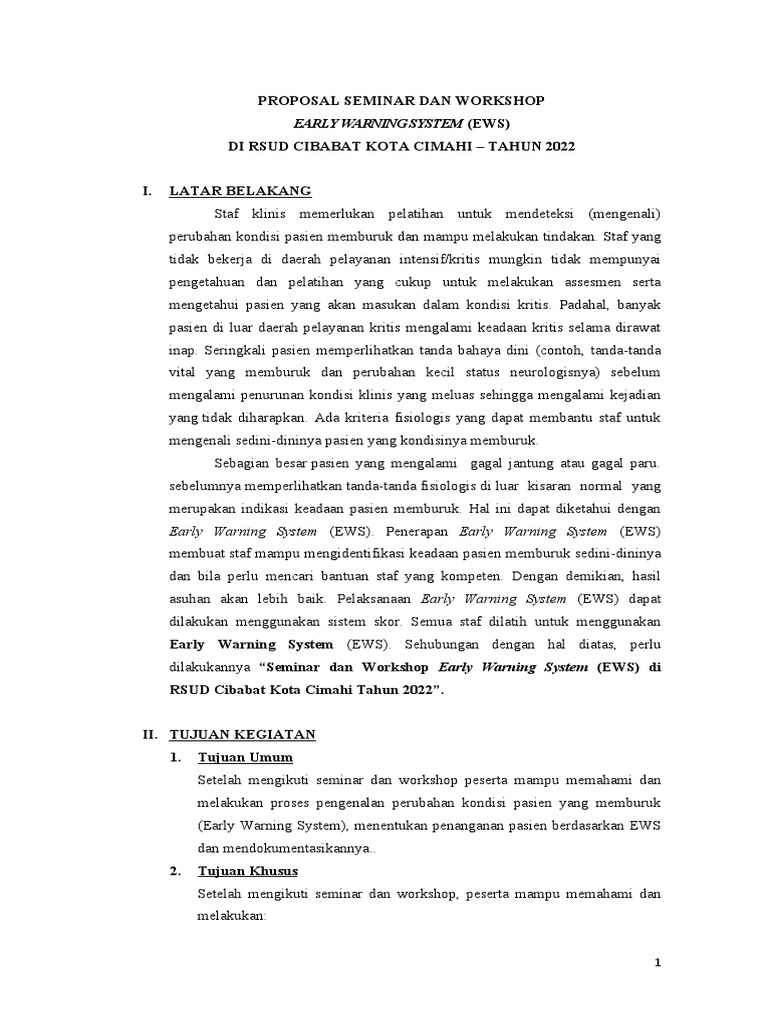 Fix Proposal Seminar Ews - 2022 | PDF
