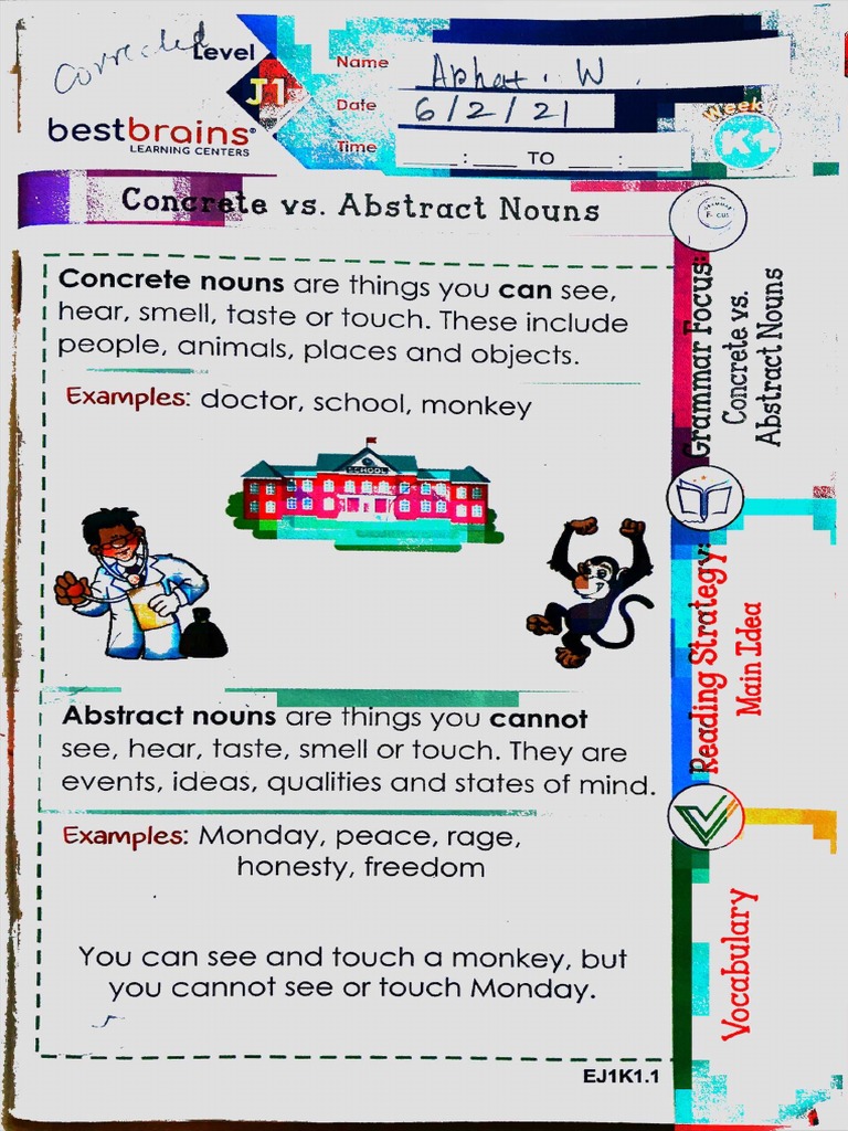 6 - 2 - 21, Concrete Vs Abstract Nouns | PDF