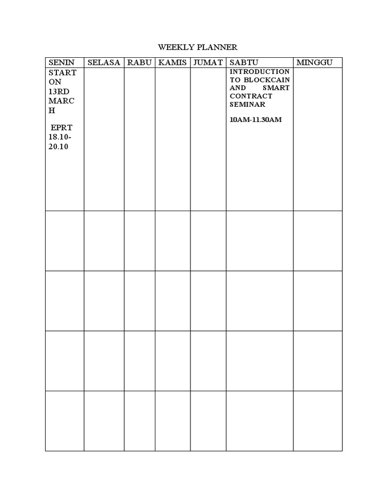 Weekly Planner | PDF