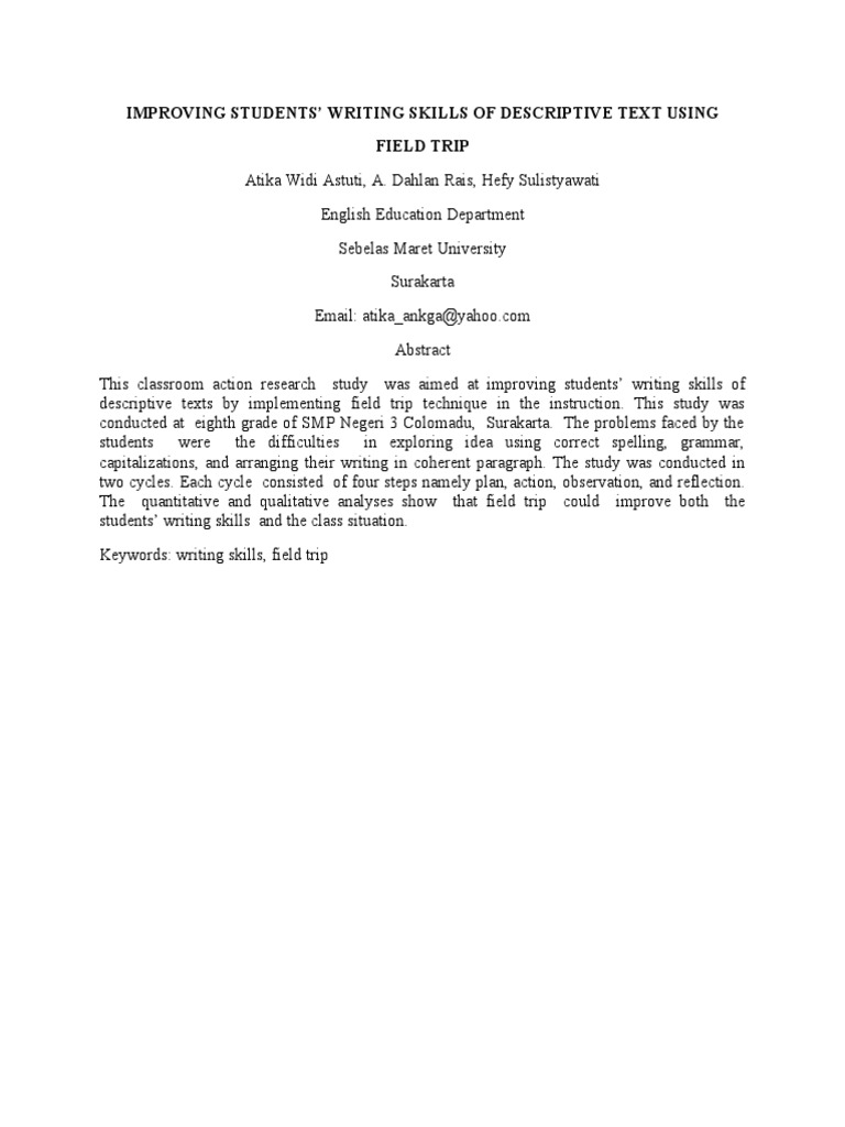 Improving Students Writing Skills of Des | PDF