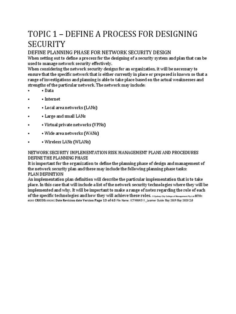 Network Security Design Process Guide | PDF | Security | Computer Security