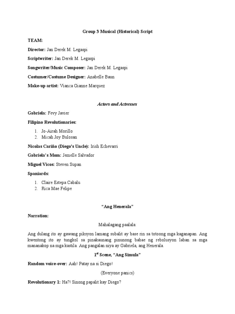 Group 3 Musical Script | PDF